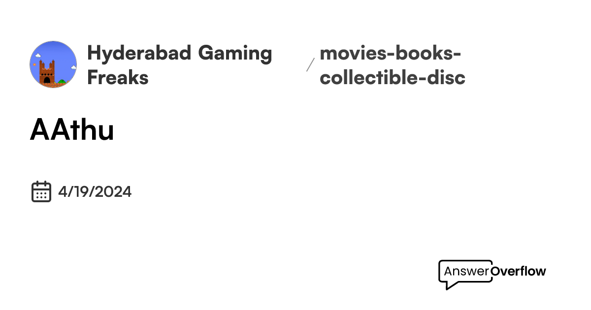 AAthu - Hyderabad Gaming Freaks!🎮🇮🇳