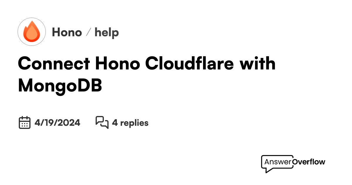 Connect Hono Cloudflare with MongoDB - Hono