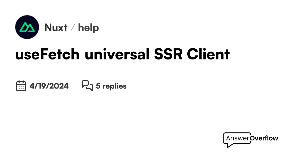 useFetch universal ( SSR + Client ) - Nuxt