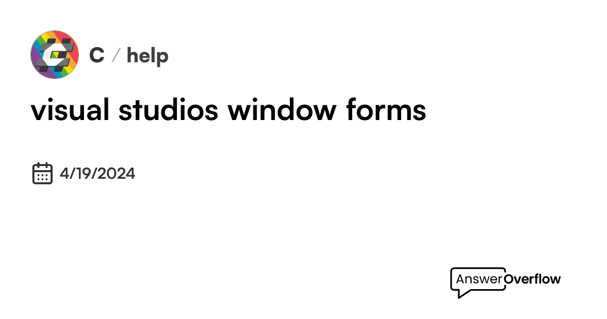 visual studios (window forms) - C#