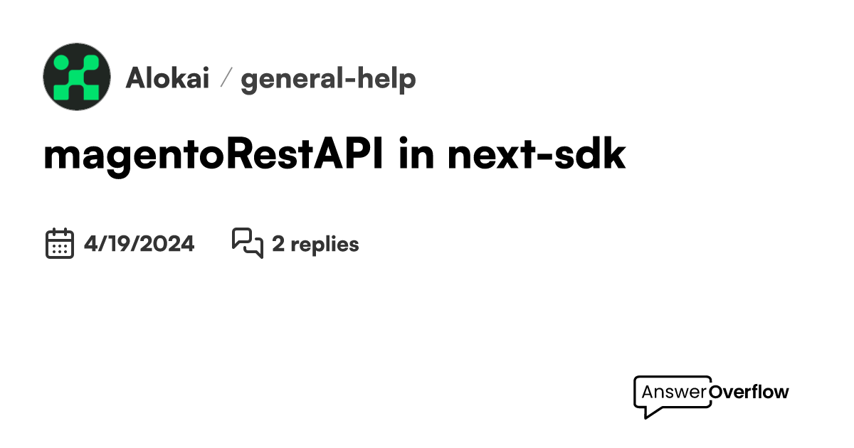 magentoRestAPI in next-sdk - Alokai
