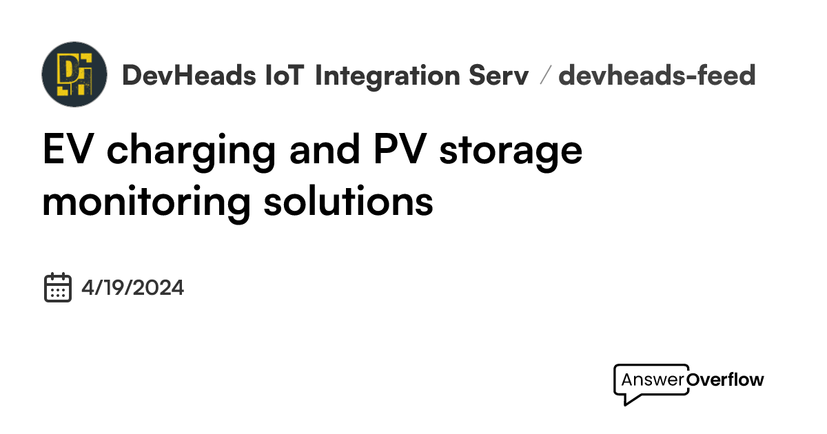 EV charging and PV storage monitoring solutions - DevHeads IoT Integration Server