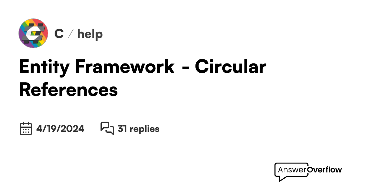 Entity Framework - Circular References - C#