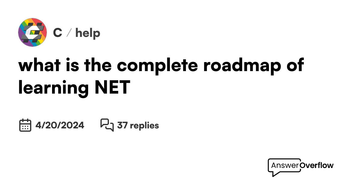 what is the complete roadmap of learning .NET - C#
