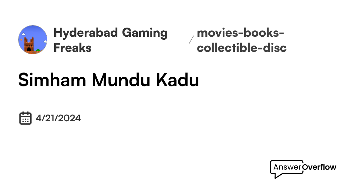 Simham. Mundu. Kadu - Hyderabad Gaming Freaks!🎮🇮🇳