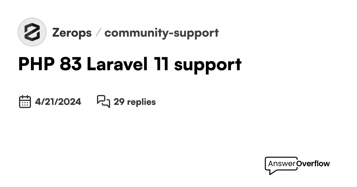 PHP 8.3 / Laravel 11 support - Zerops