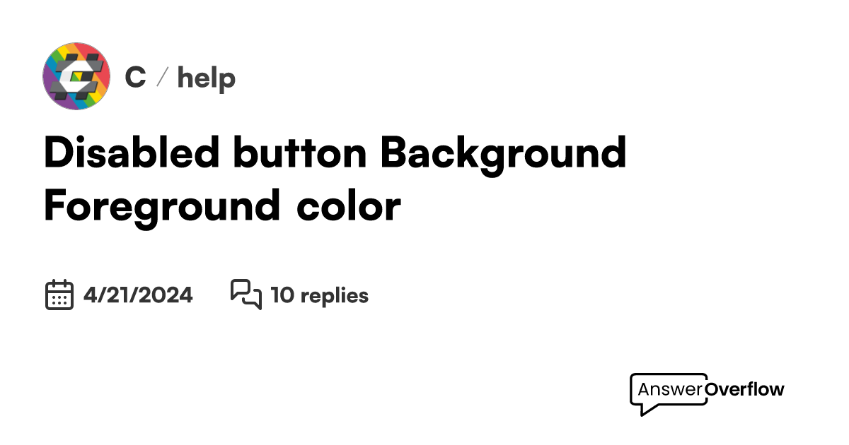 Disabled button Background & Foreground color - C#