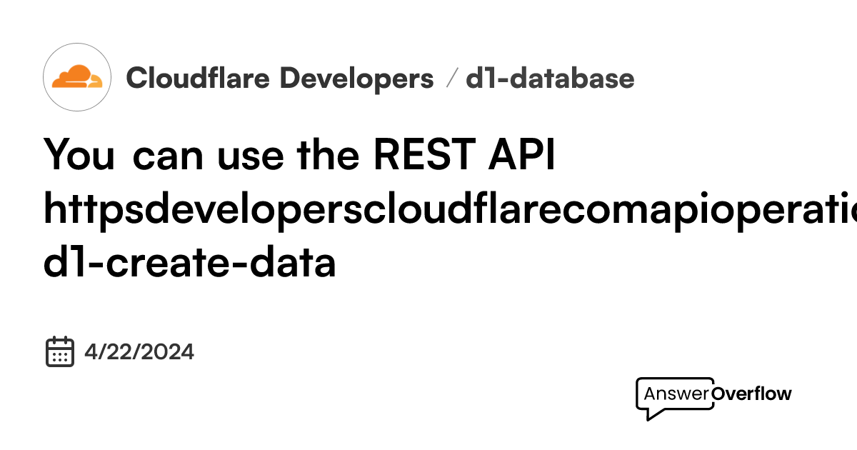 You can use the REST API https://developers.cloudflare.com/api/operations/cloudflare-d1-create ...