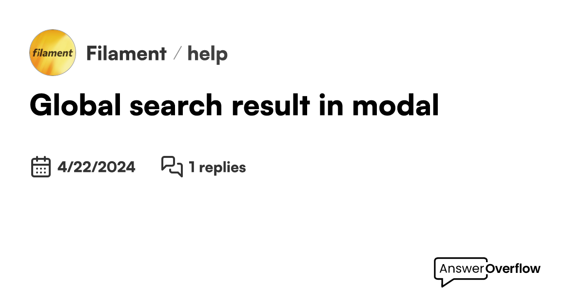 Global search result in modal - Filament