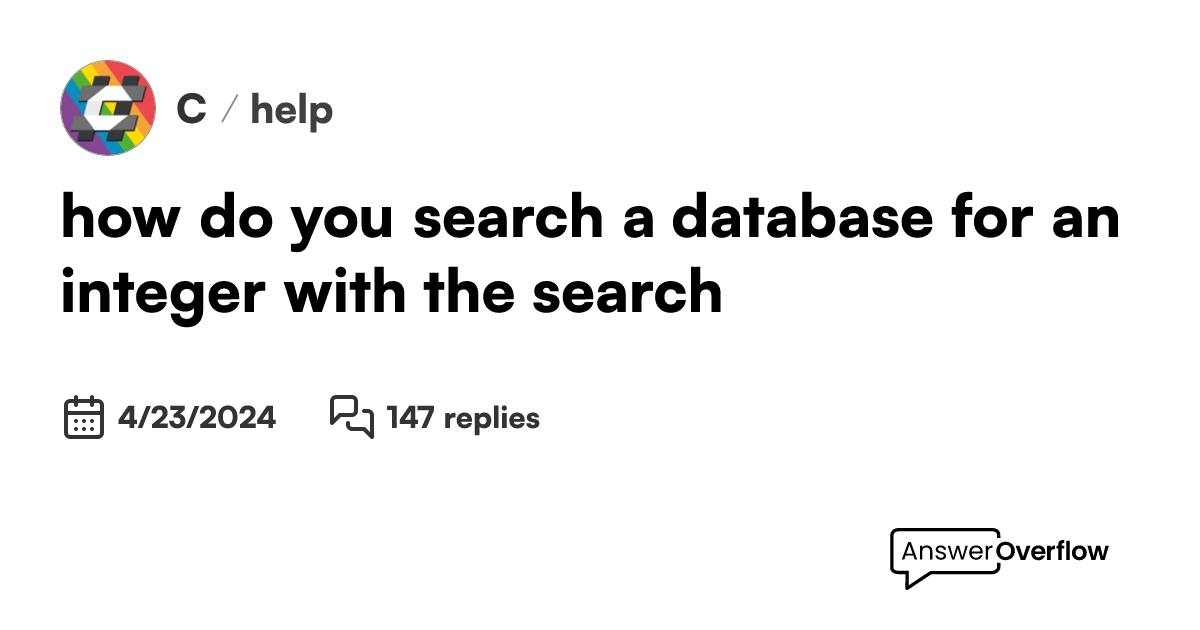 how do you search a database for an integer with the @search - C#