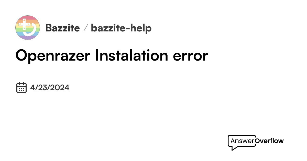 Openrazer Instalation error - Universal Blue