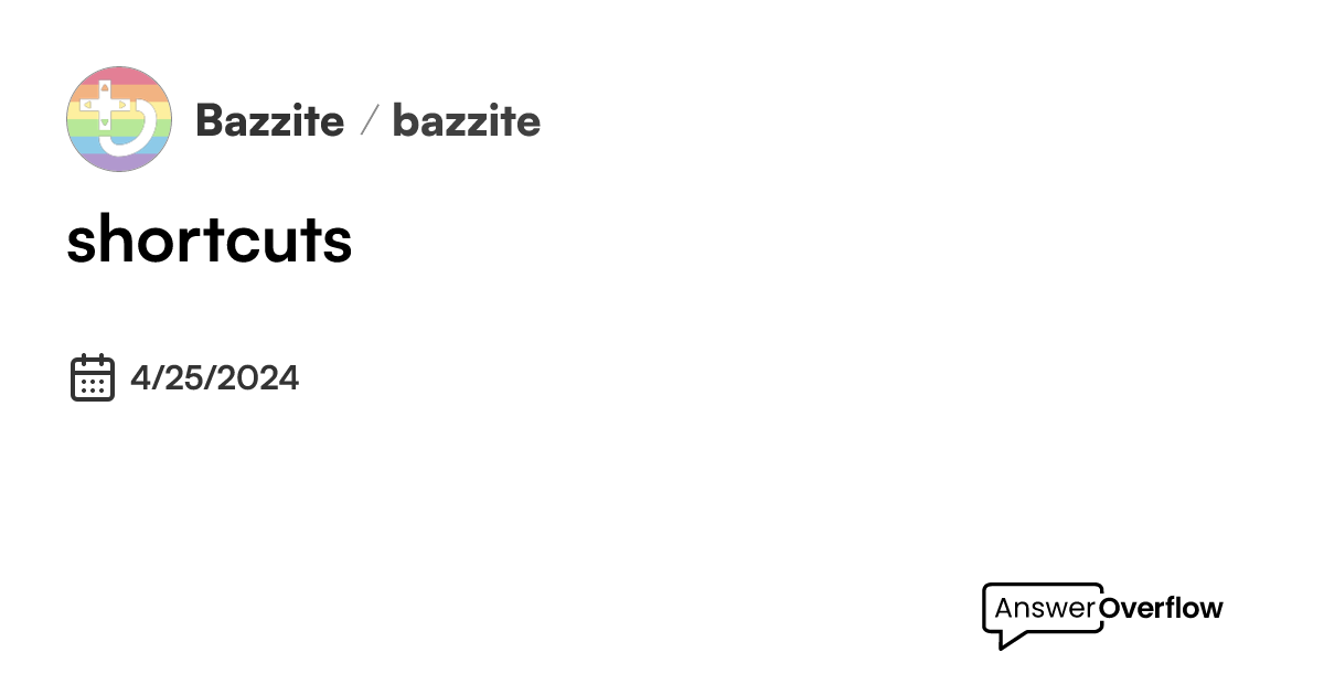 shortcuts - Universal Blue