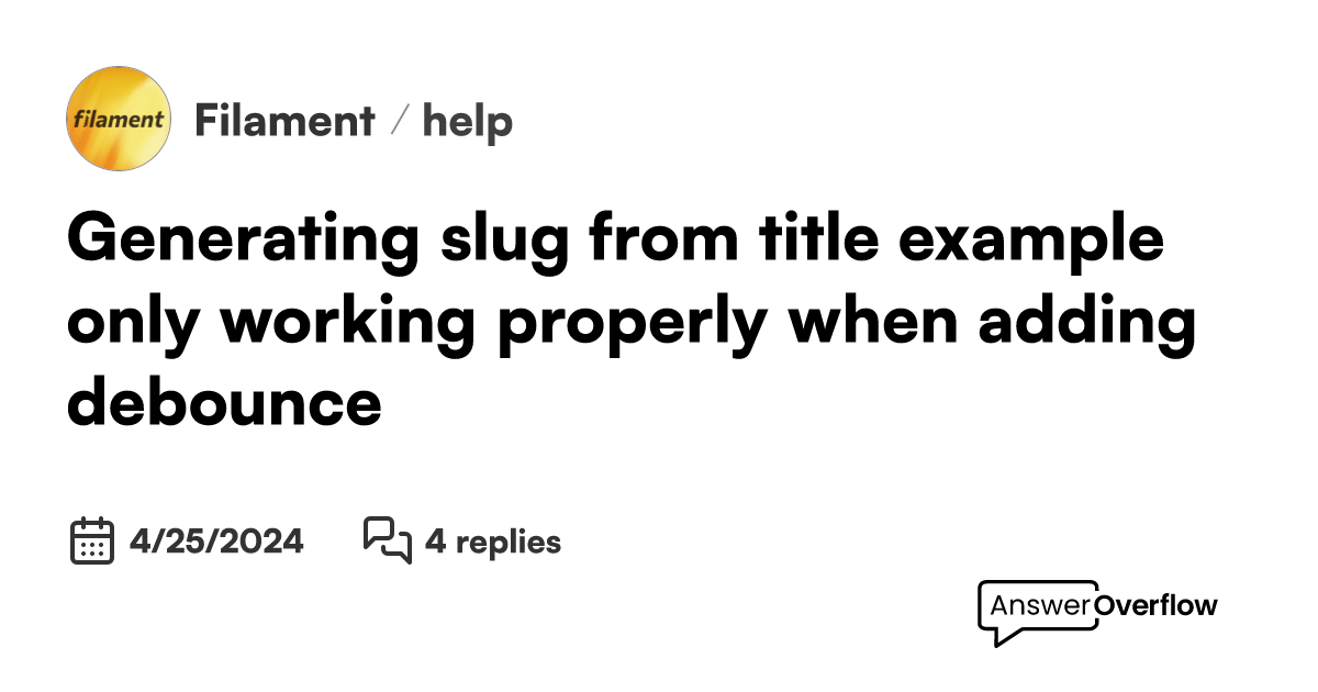 Generating Slug From Title Example Only Working Properly When Adding