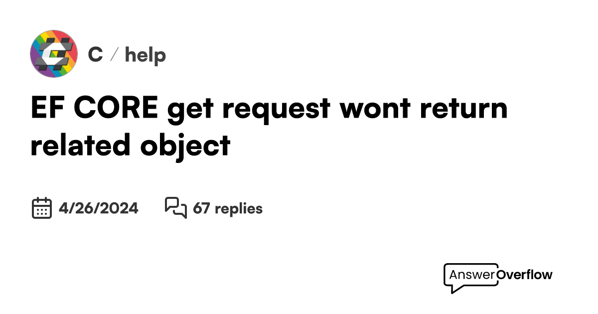 Ef Core Get Request Wont Return Related Object C