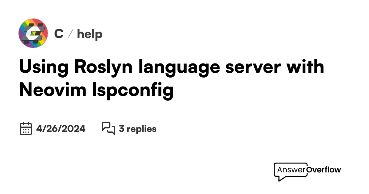 Using Roslyn language server with Neovim lspconfig - C#