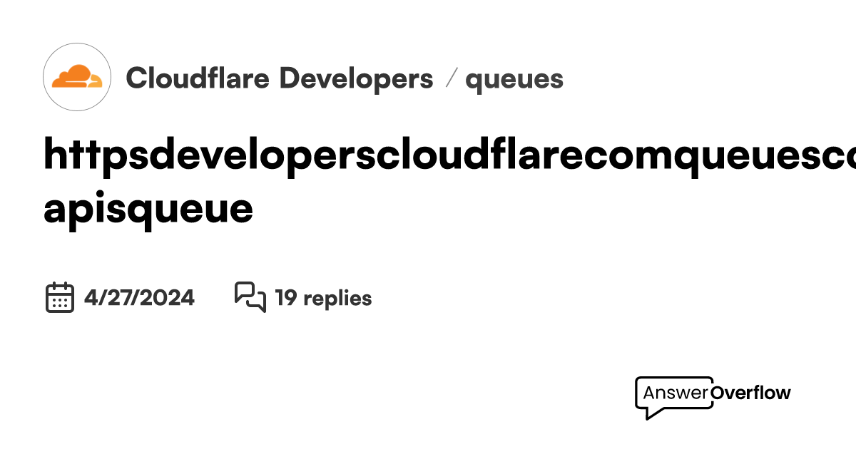Queuesconfigurationjavascript Apis