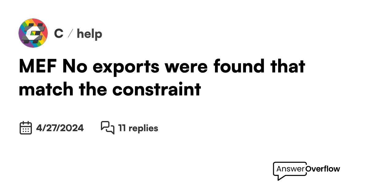 MEF No exports were found that match the constraint - C#