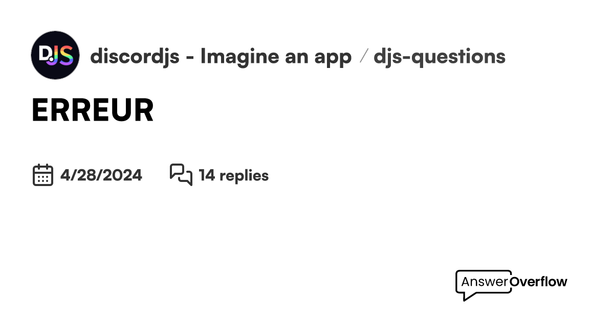 ERREUR - discord.js - Imagine an app