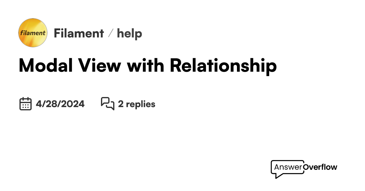 Modal View with Relationship - Filament