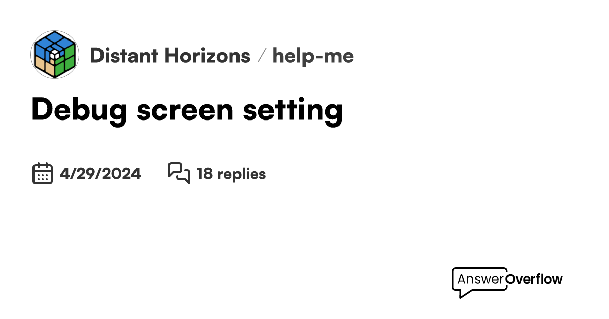 Debug screen setting - Distant Horizons