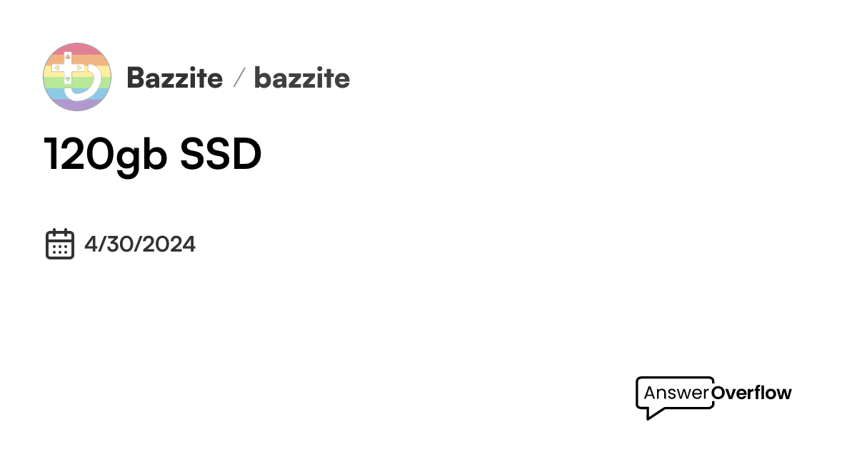 120gb SSD? - Universal Blue