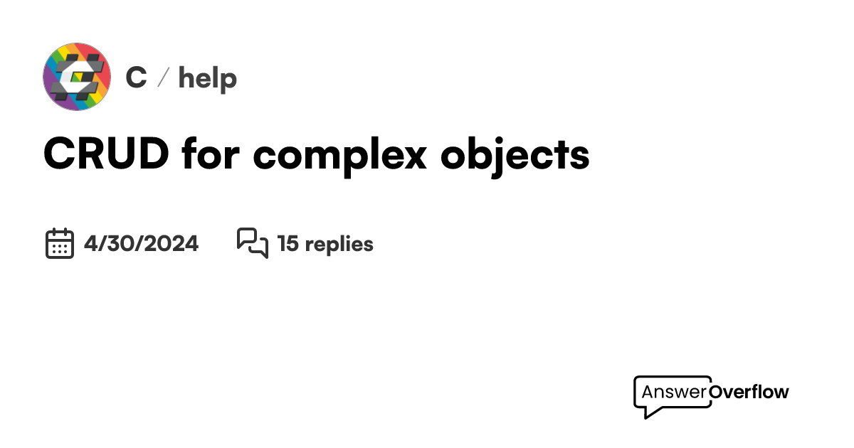 CRUD for complex objects - C#