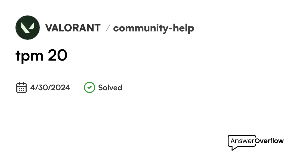 tpm 2.0 - VALORANT