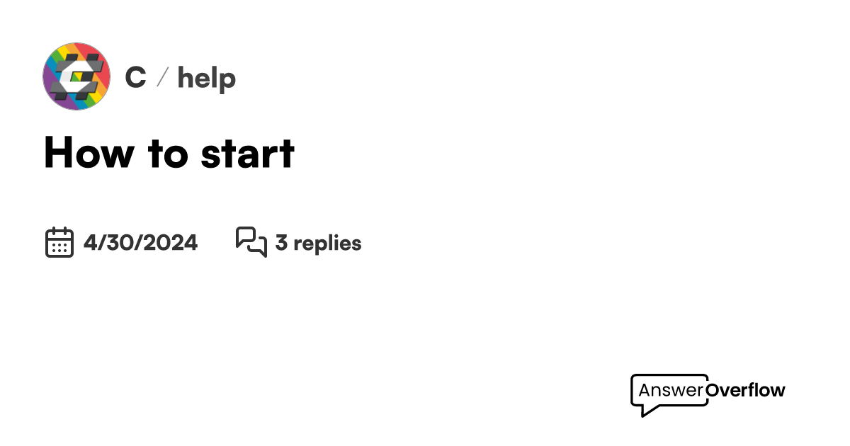 How to start - C#