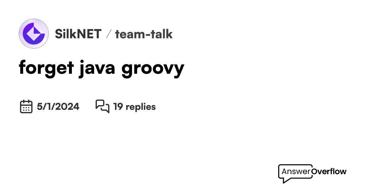 forget java, *groovy*? - Silk.NET