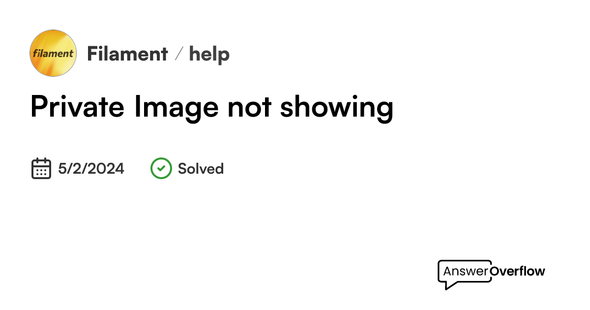 Private Image not showing - Filament