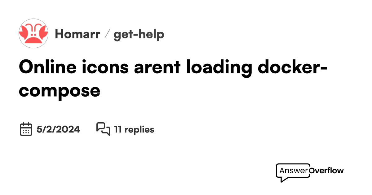 Online icons aren't loading (docker-compose) - Homarr