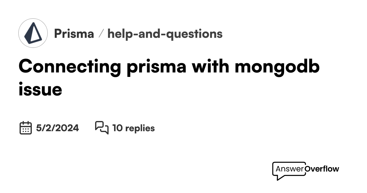 Connecting prisma with mongodb issue - Prisma