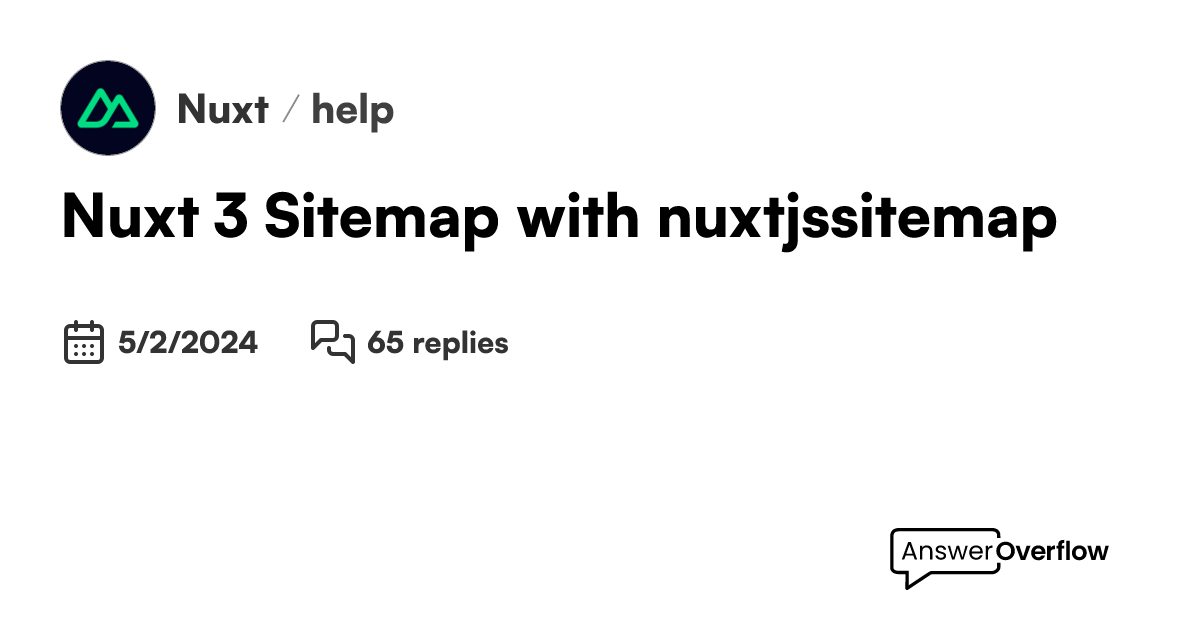 Nuxt 3 Sitemap with @nuxtjs/sitemap - Nuxt