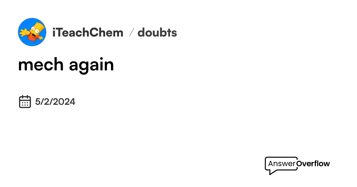 mech again - iTeachChem