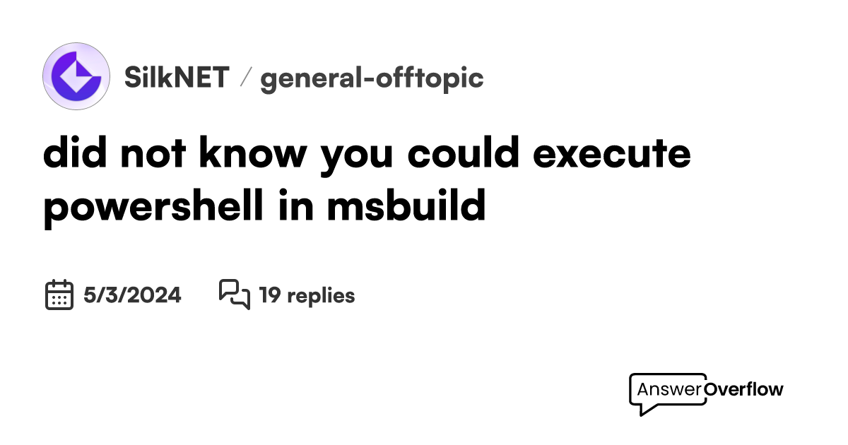 did not know you could execute powershell in msbuild - Silk.NET