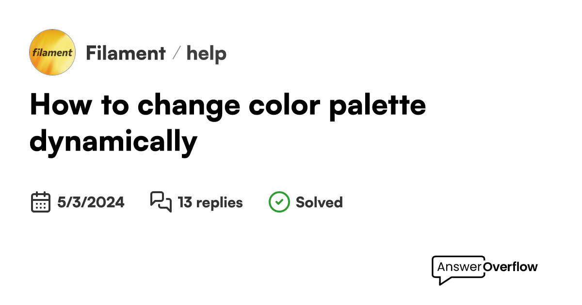 How to change color palette dynamically - Filament