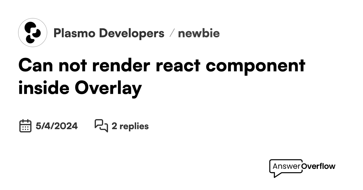 Can not render react component inside Overlay - 🧩 Plasmo Developers