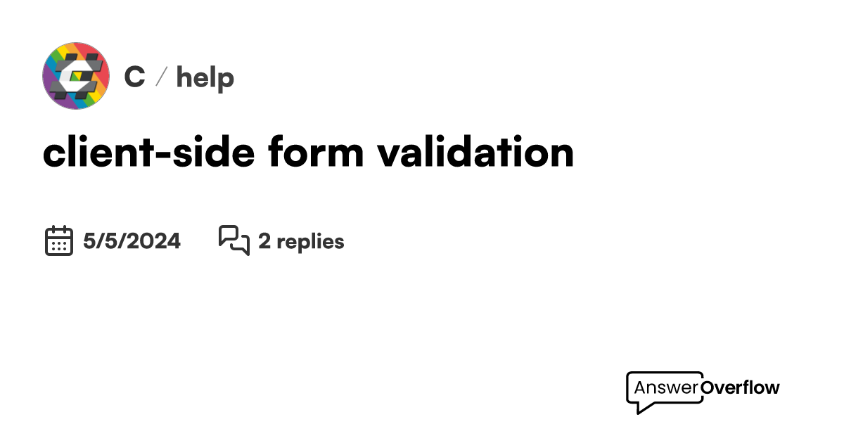 client-side form validation - C#