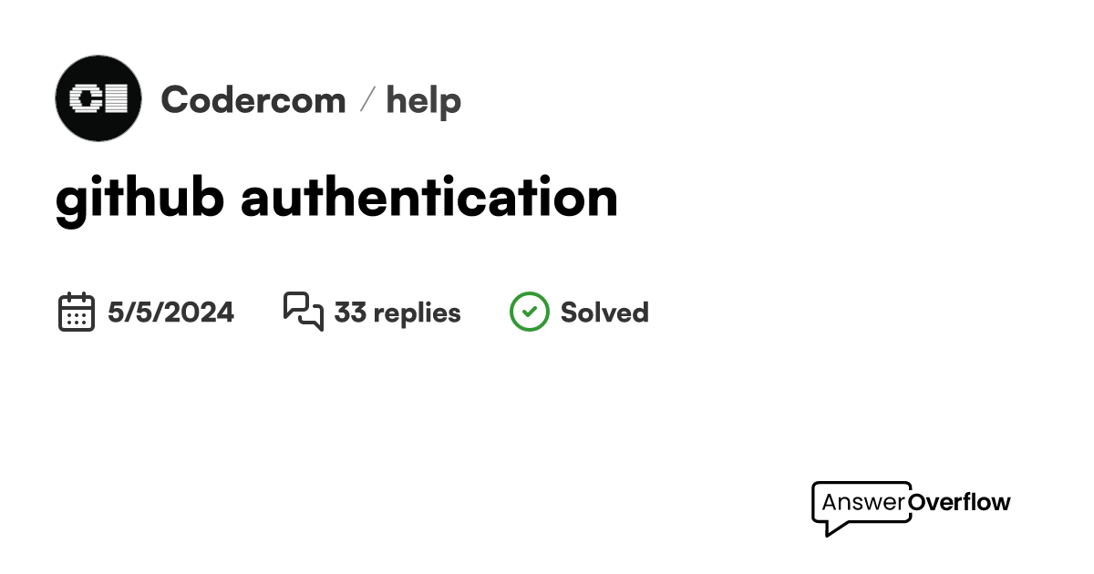 github authentication - Coder.com
