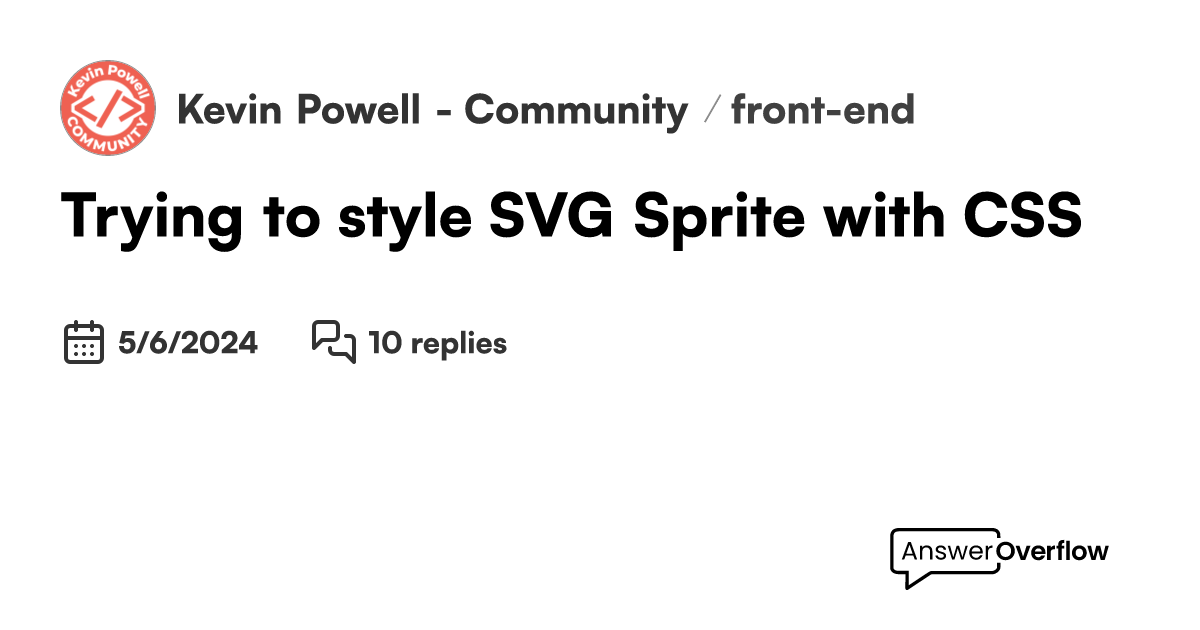Trying to style SVG Sprite with CSS - Kevin Powell - Community