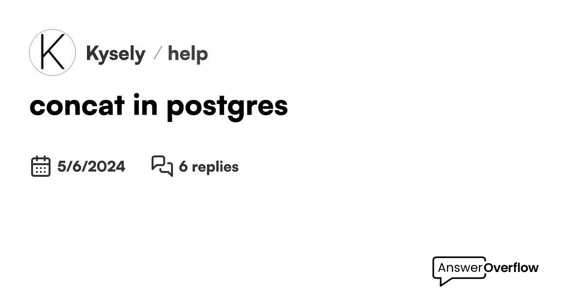concat in postgres - Kysely