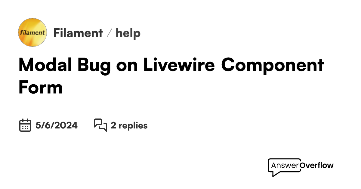 Modal Bug on Livewire Component Form - Filament