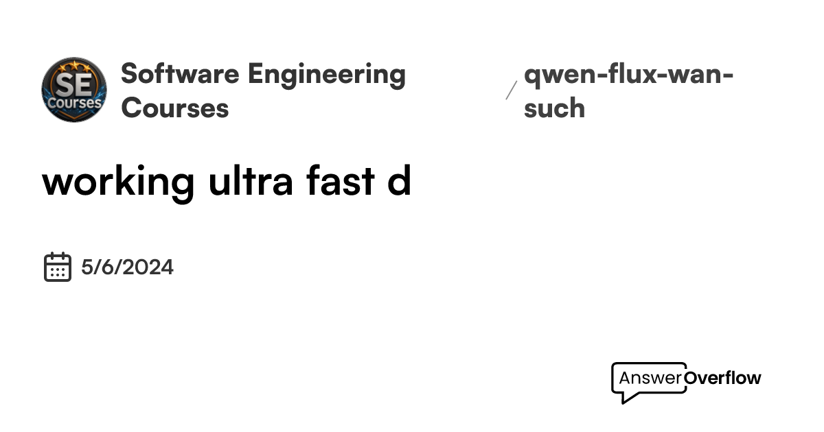 working ultra fast :d - Software Engineering Courses (SECourses)
