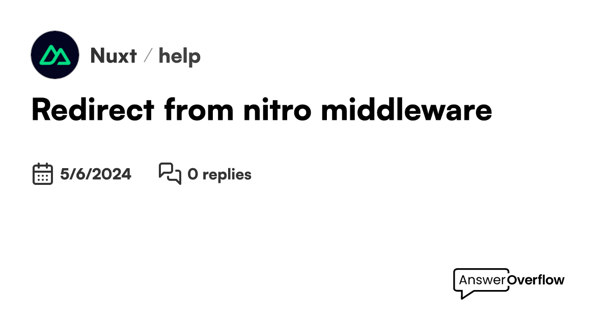 Redirect from nitro middleware - Nuxt