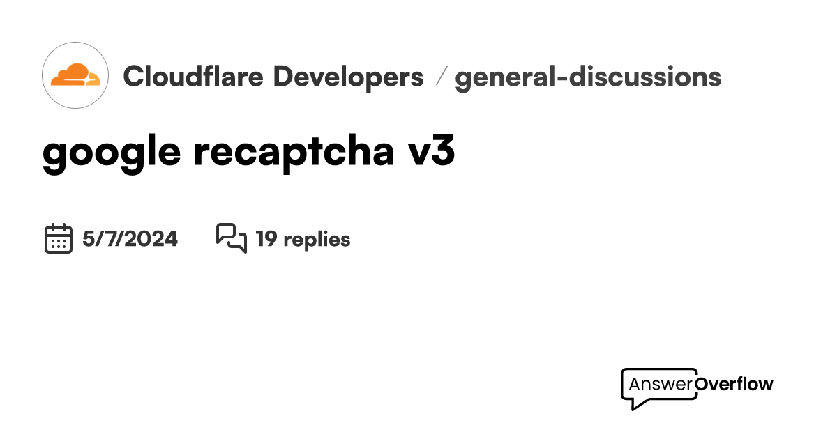 google recaptcha v3 - Cloudflare Developers