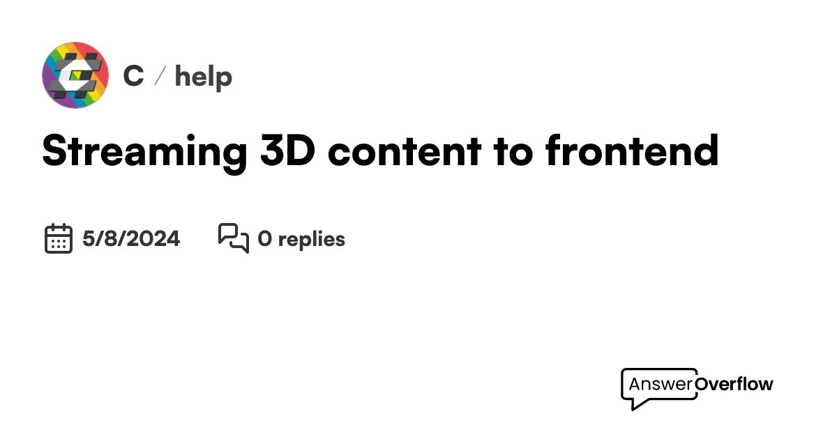 Streaming 3D content to frontend - C#