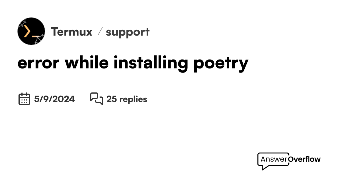error while installing poetry - Termux