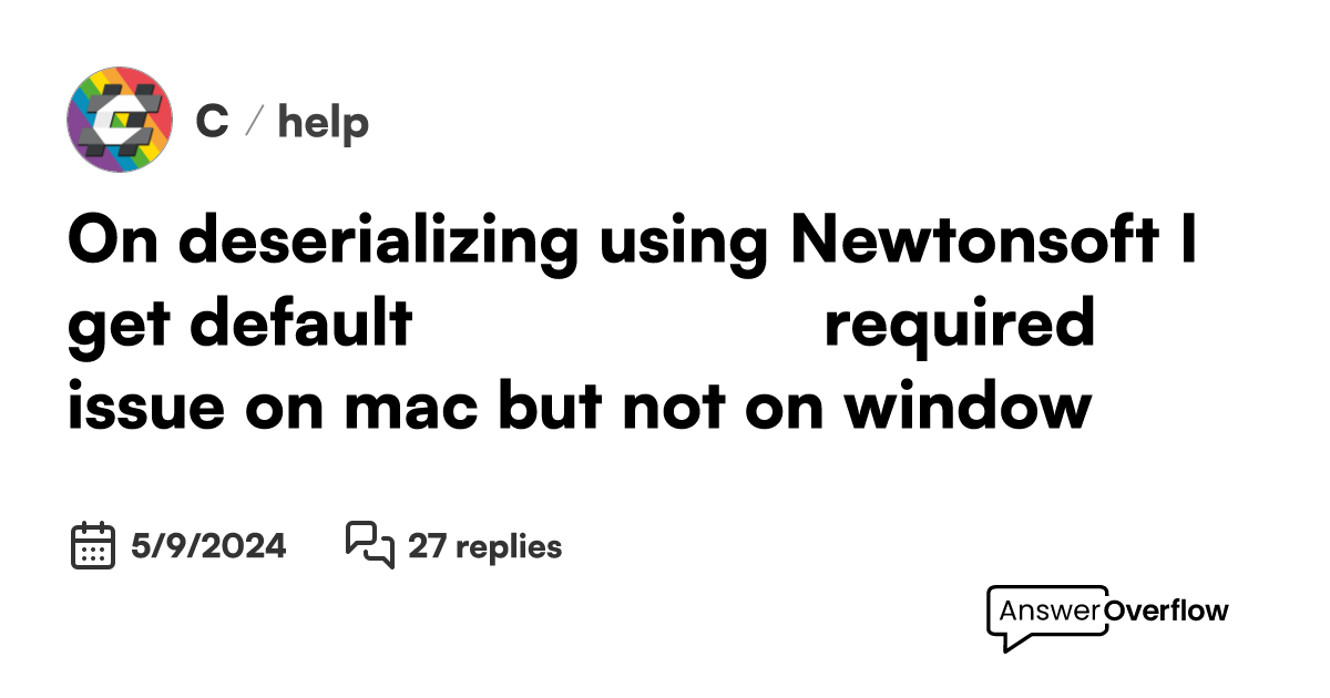 On Deserializing Using Newtonsoft I Get Default Constructor Required
