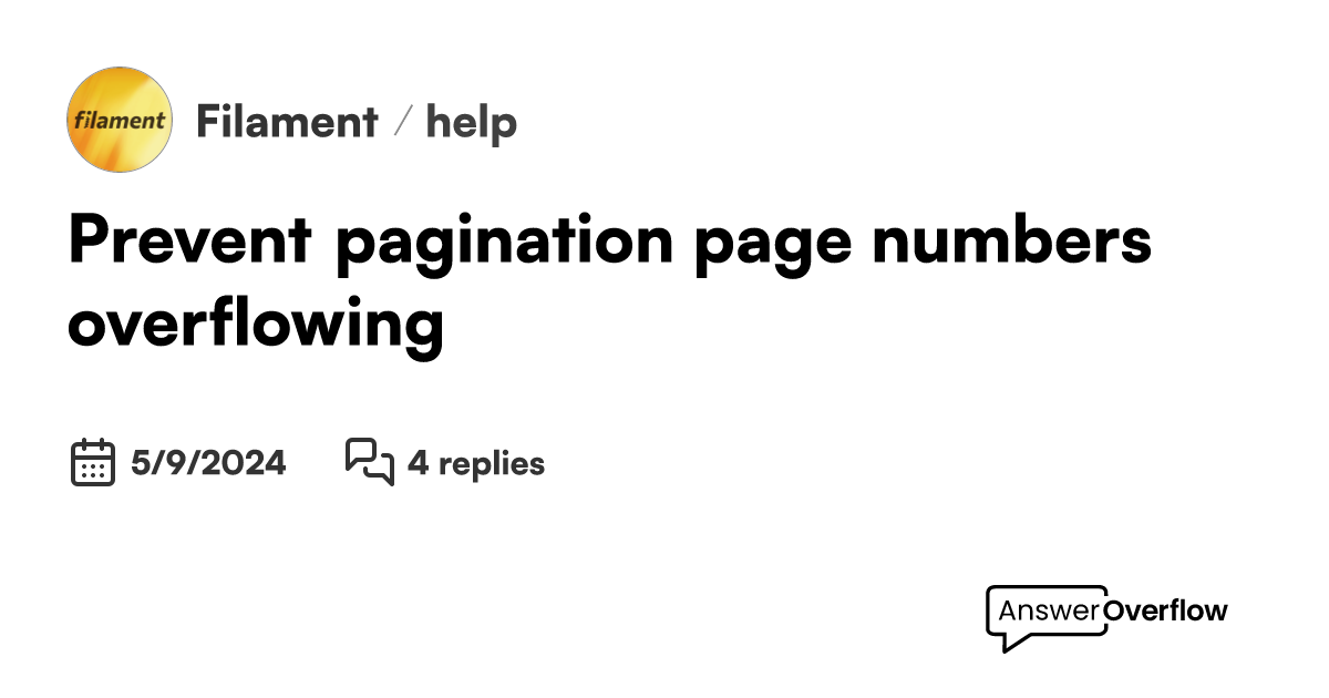 Prevent pagination page numbers overflowing - Filament