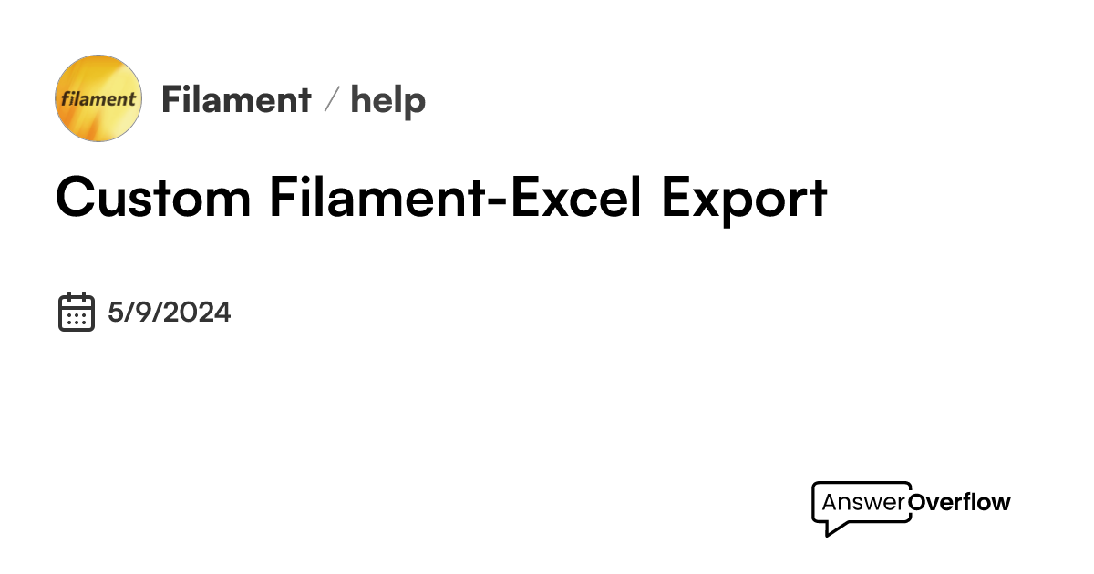 Custom Filament-Excel Export - Filament